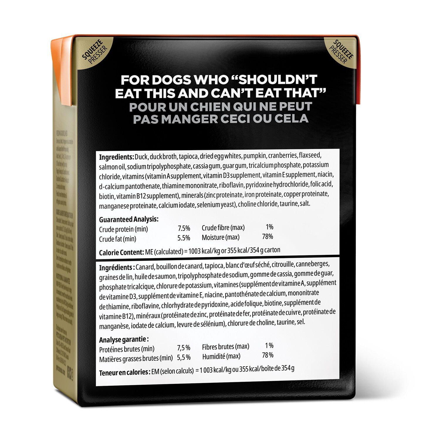 Sensitivities Duck Pâté Recipe for Dogs, 354 g Go! Solutions | Mondou