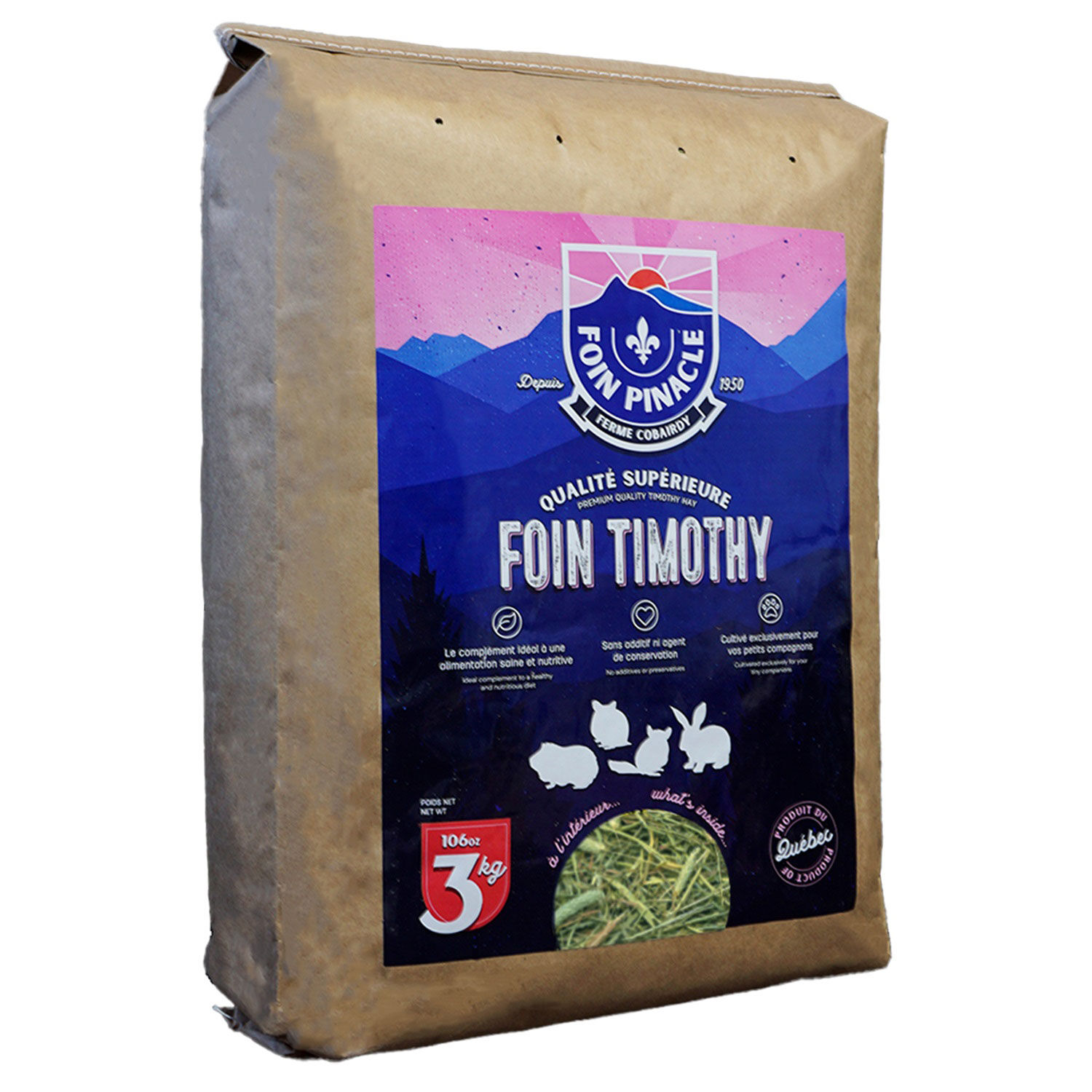 Timothy Hay for Small Animals, 3 kg FOIN PINACLE | Mondou