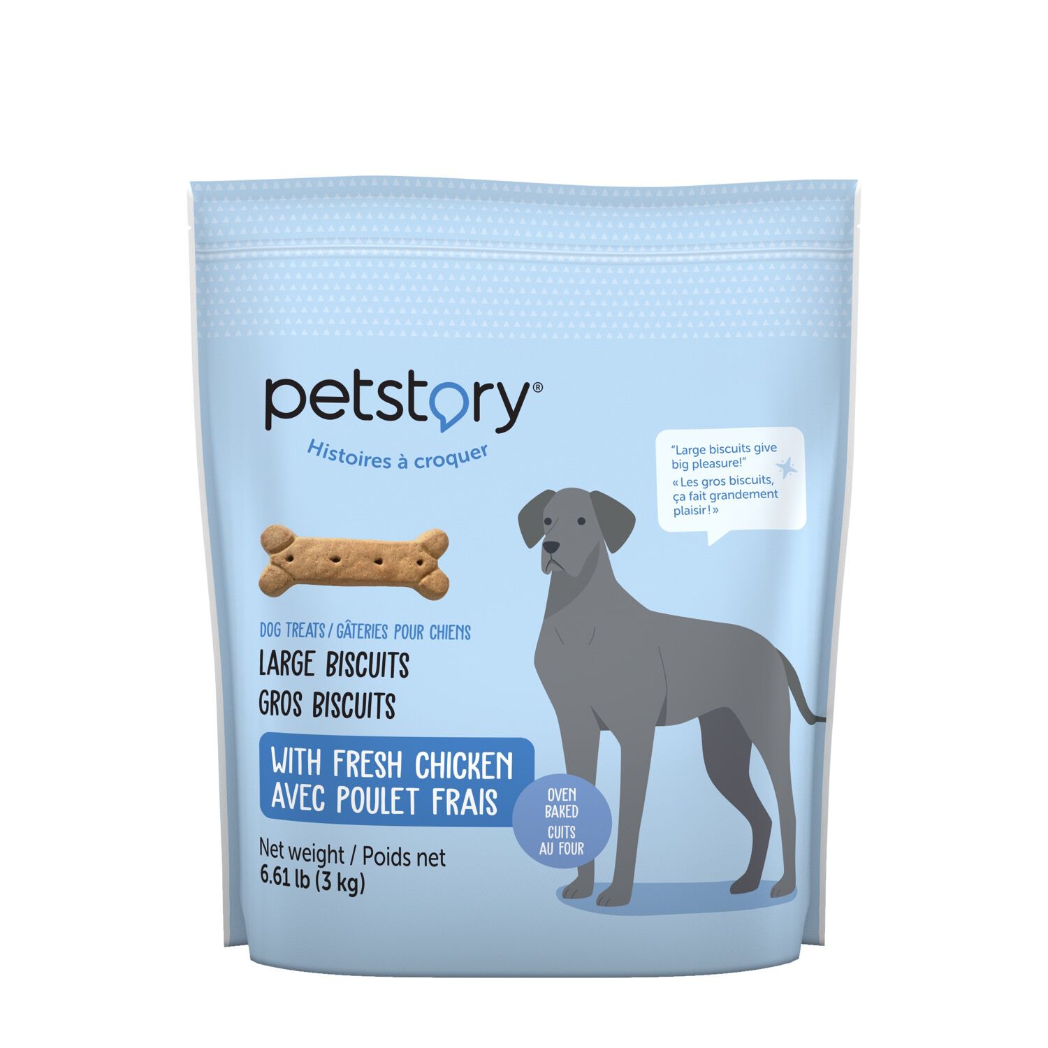 Chicken flavoured large biscuits for dogs Petstory | Mondou