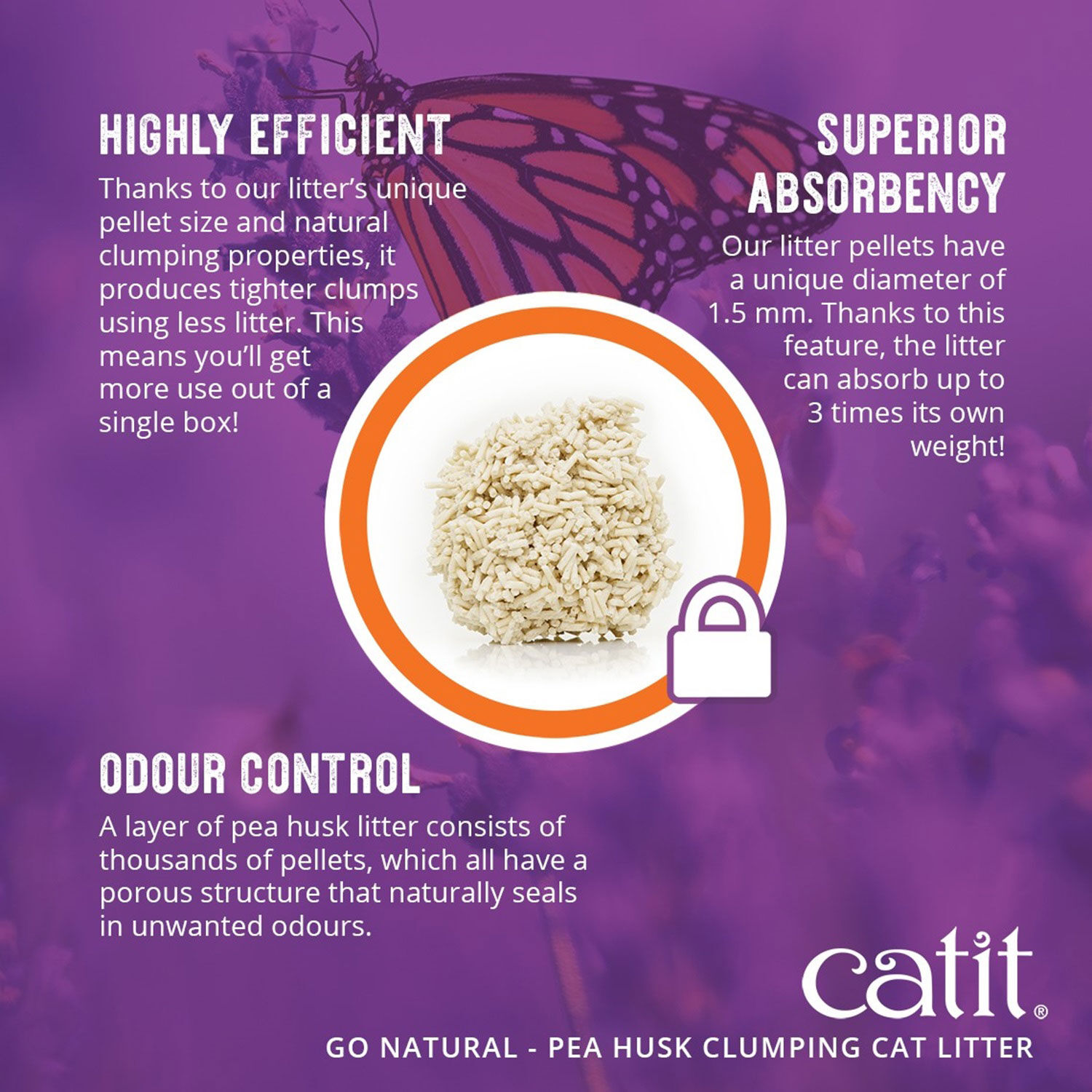 Go Natural! Pea Husk Clumping Cat Litter, Lavender Catit | Mondou