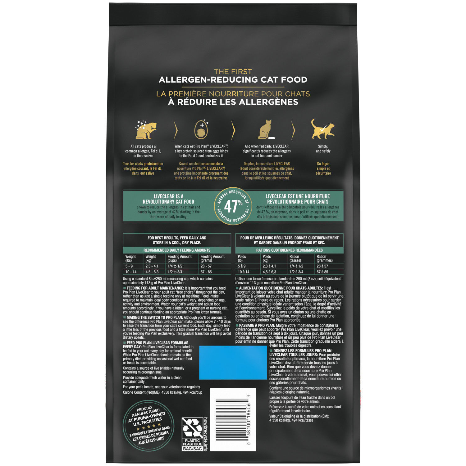 LiveClear Chicken and Rice Dry Cat Food, 1.59 kg Pro Plan | Mondou