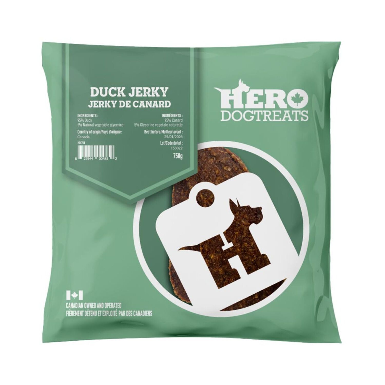 Duck Jerky for Dogs, 750 g Hero Dog Treats | Mondou
