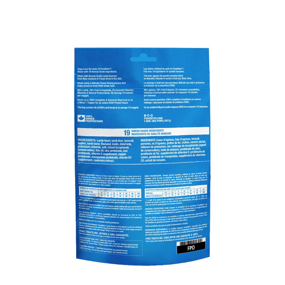 Lamb Dog Food and Topper, 82 g PureBites | Mondou