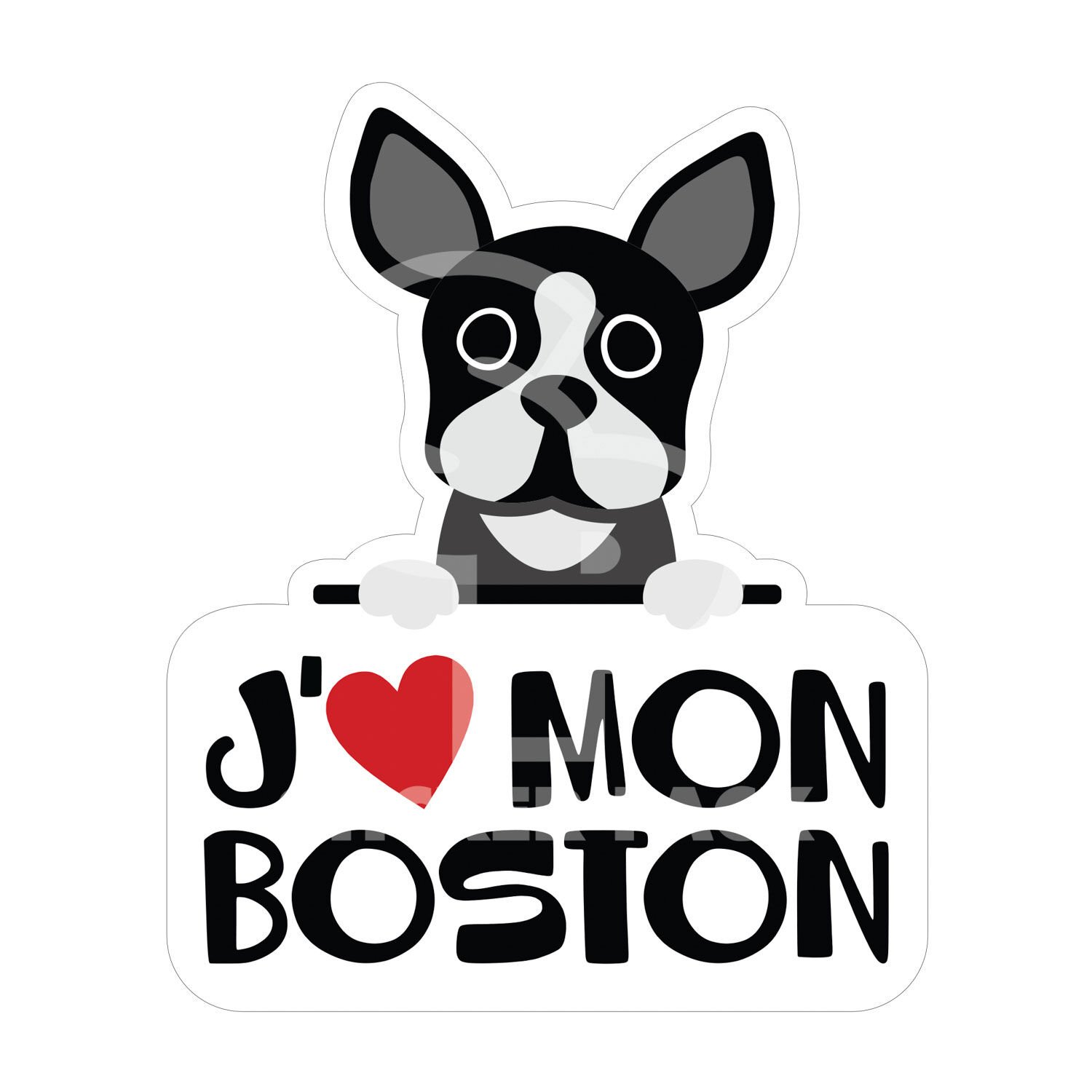 Dogs I Love Boston Terrier Sticker, French STICKER PACK | Mondou