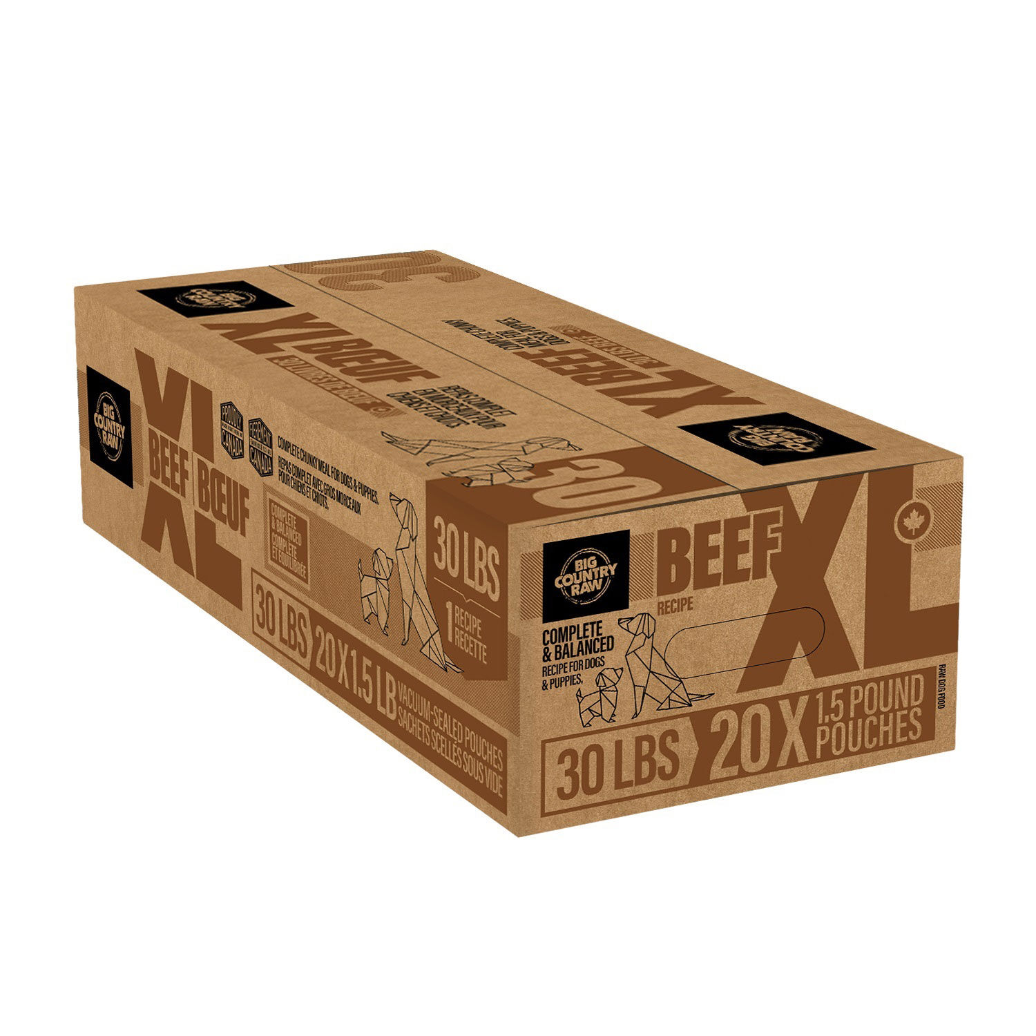 XL Beef Raw Food Box Big Country Raw | Mondou