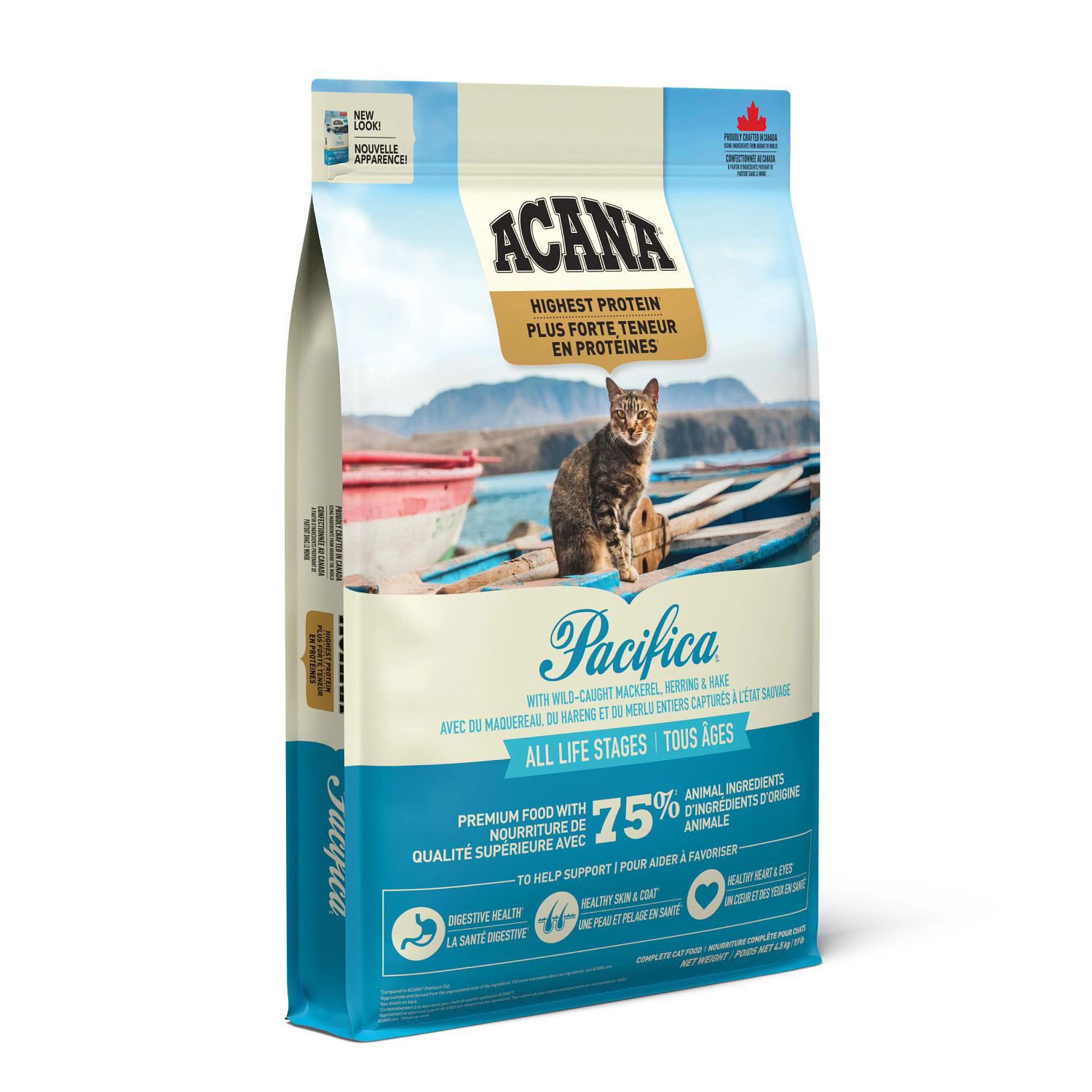 Recette Pacifica Plus forte teneur en protéines pour chats, 4,5 kg