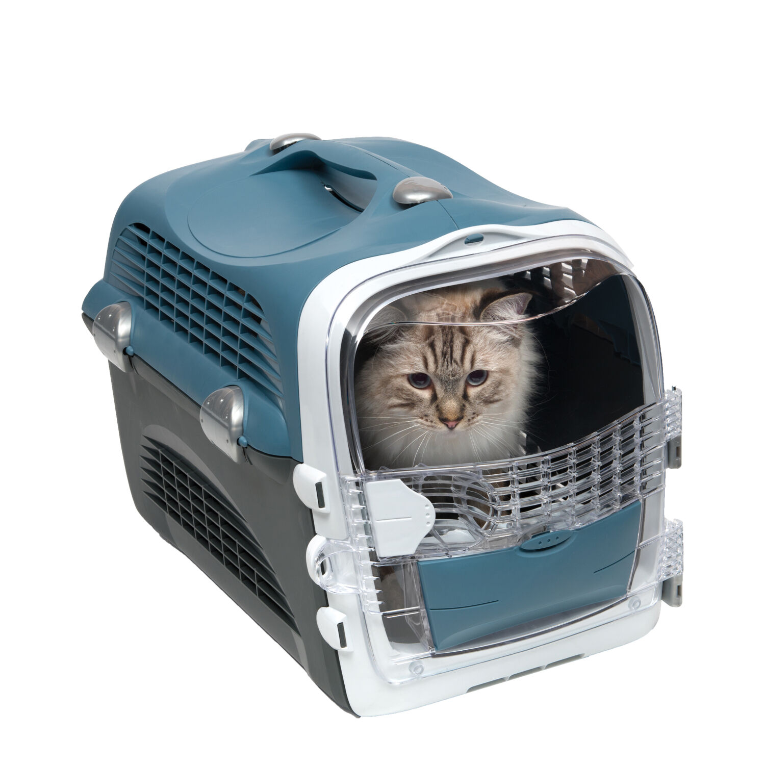 Cage de transport multifonctionnelle pour chats Cabrio, bleu