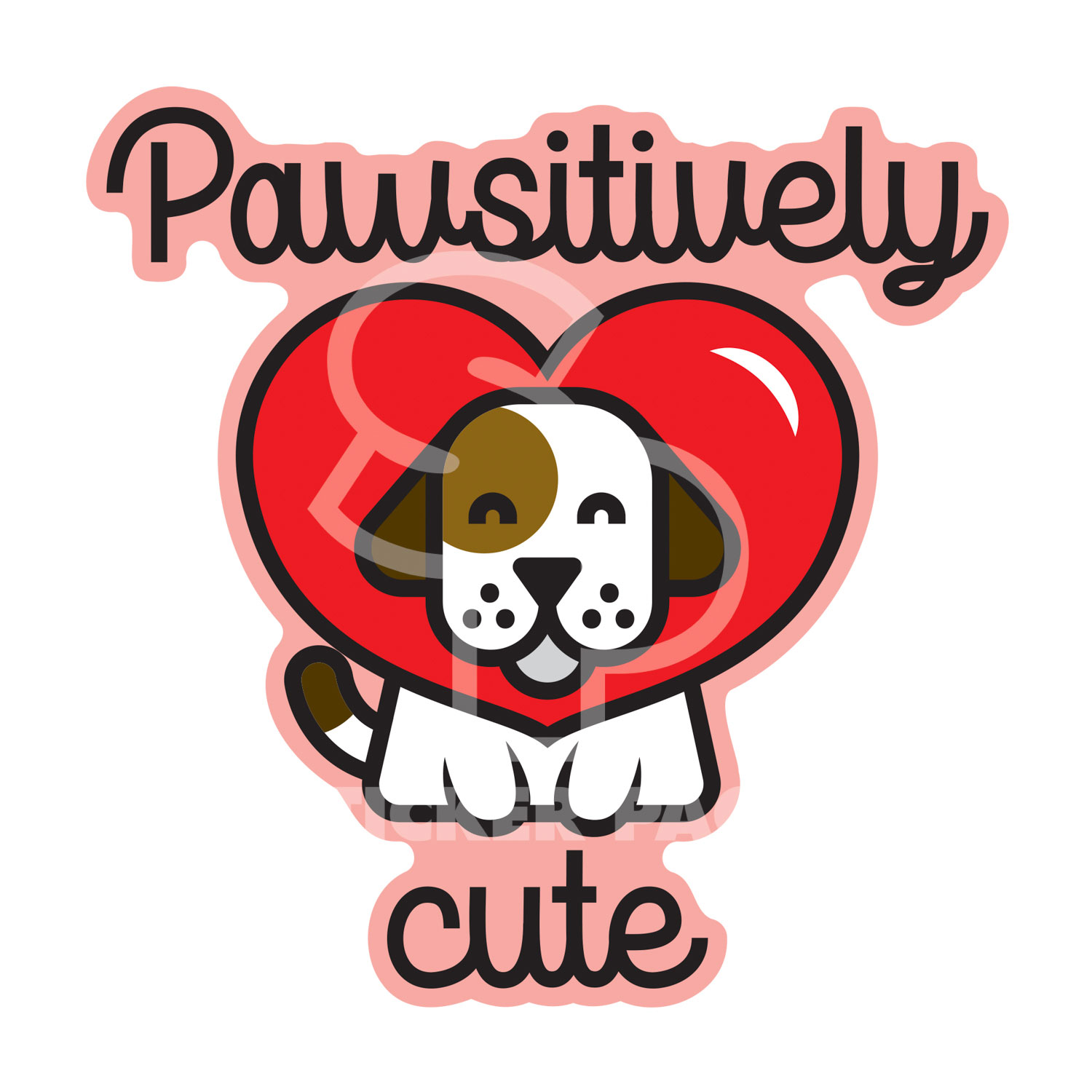 Autocollant Pawsitively Cute, anglais