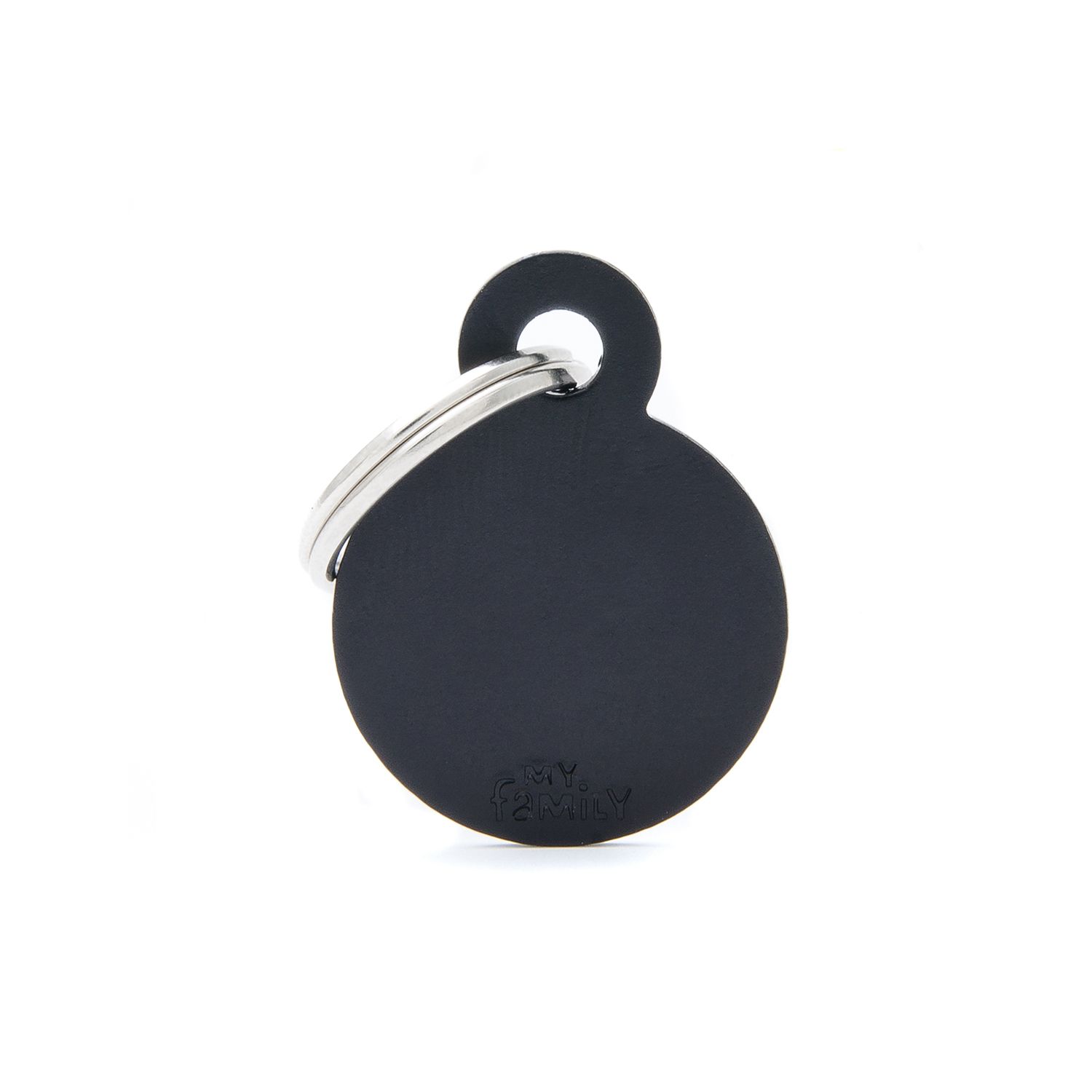 Round Shaped Black I.D Tag, small My family | Mondou
