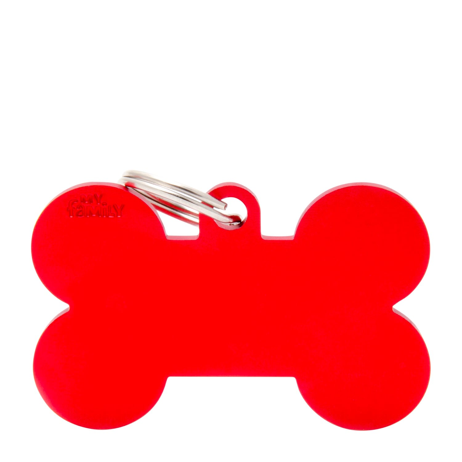 ID Tag Basic Collection Bone XL red in aluminium My family | Mondou