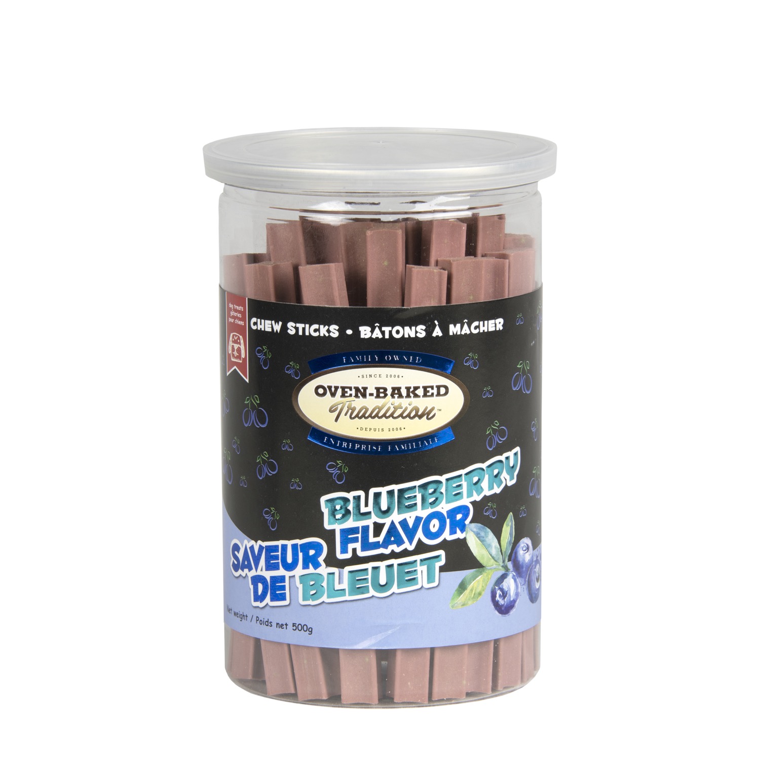 Blueberry Flavoured Chew Sticks for Dogs Oven-Baked Tradition | Mondou