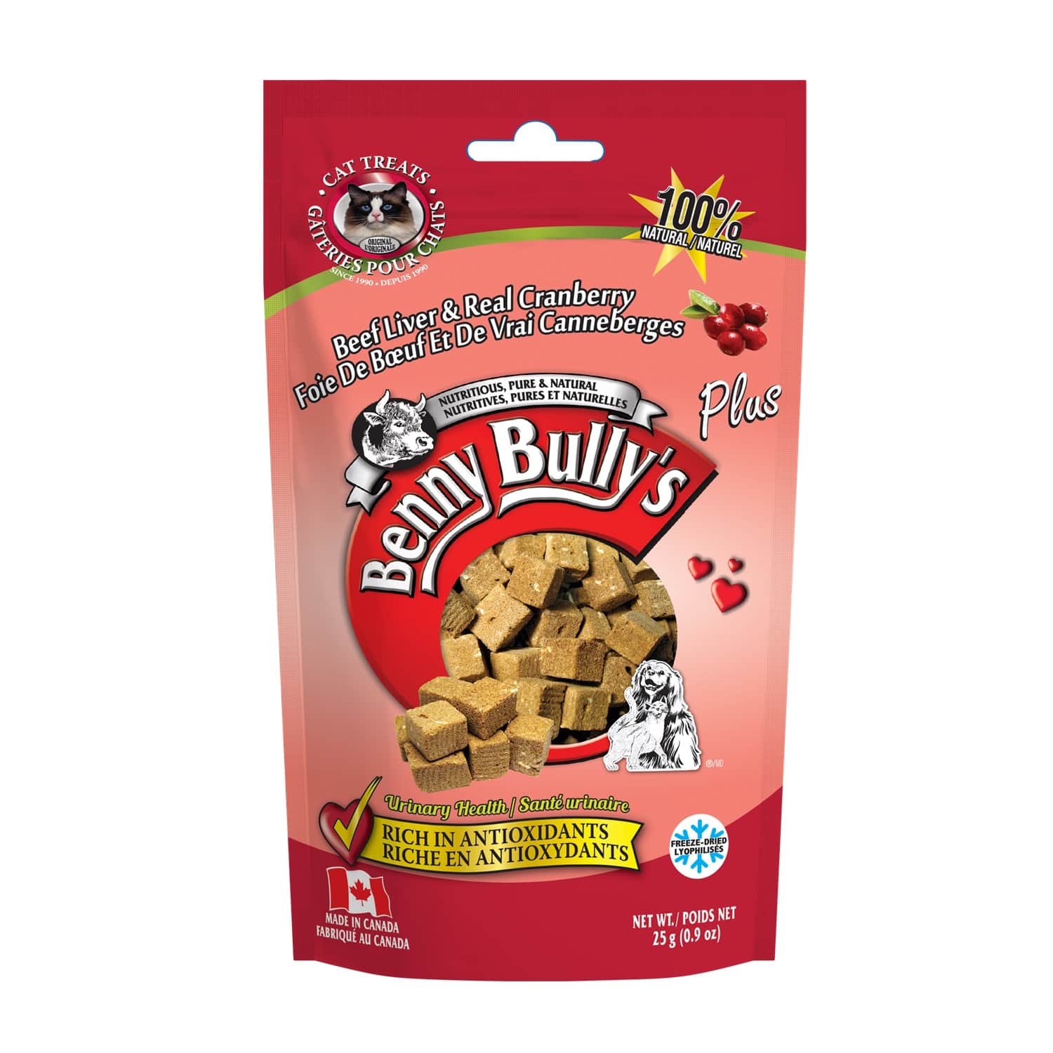 Beef Liver and Real Cranberry Treats for Cats BENNY BULLY'S | Mondou