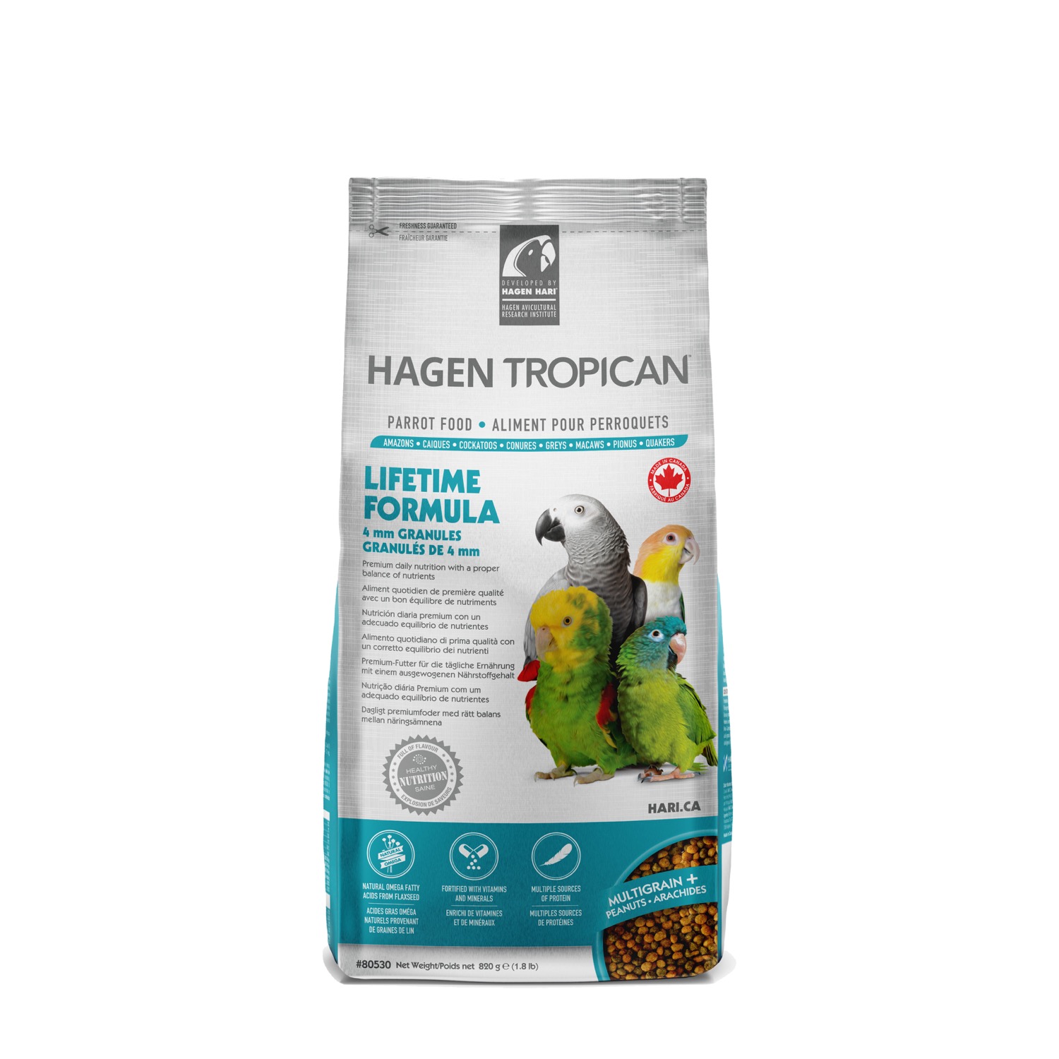 Lifetime Formula Granules for Parrots, 4 mm granules Hagen Tropican ...
