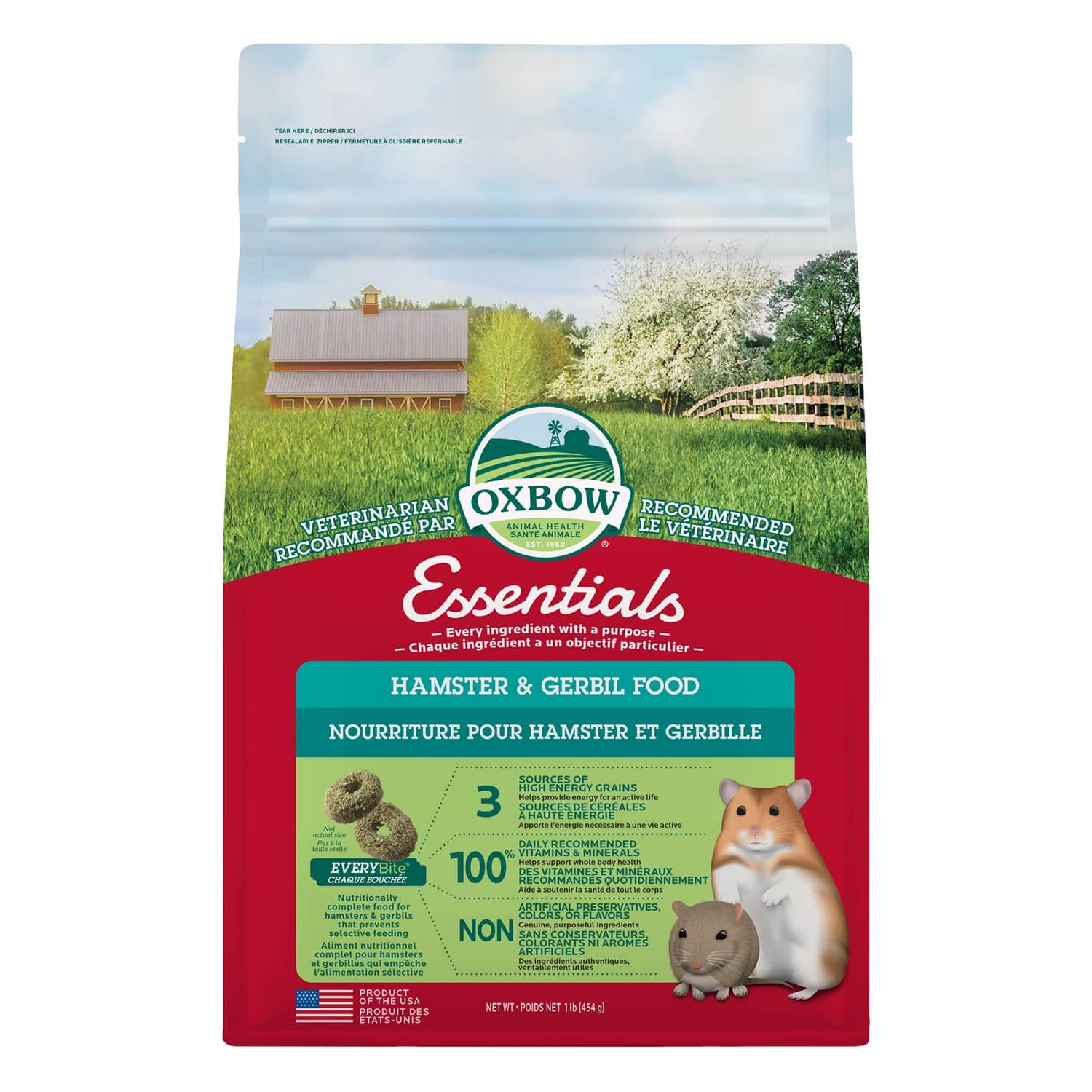 Hamster and Gerbil Food, 454 g Oxbow | Mondou
