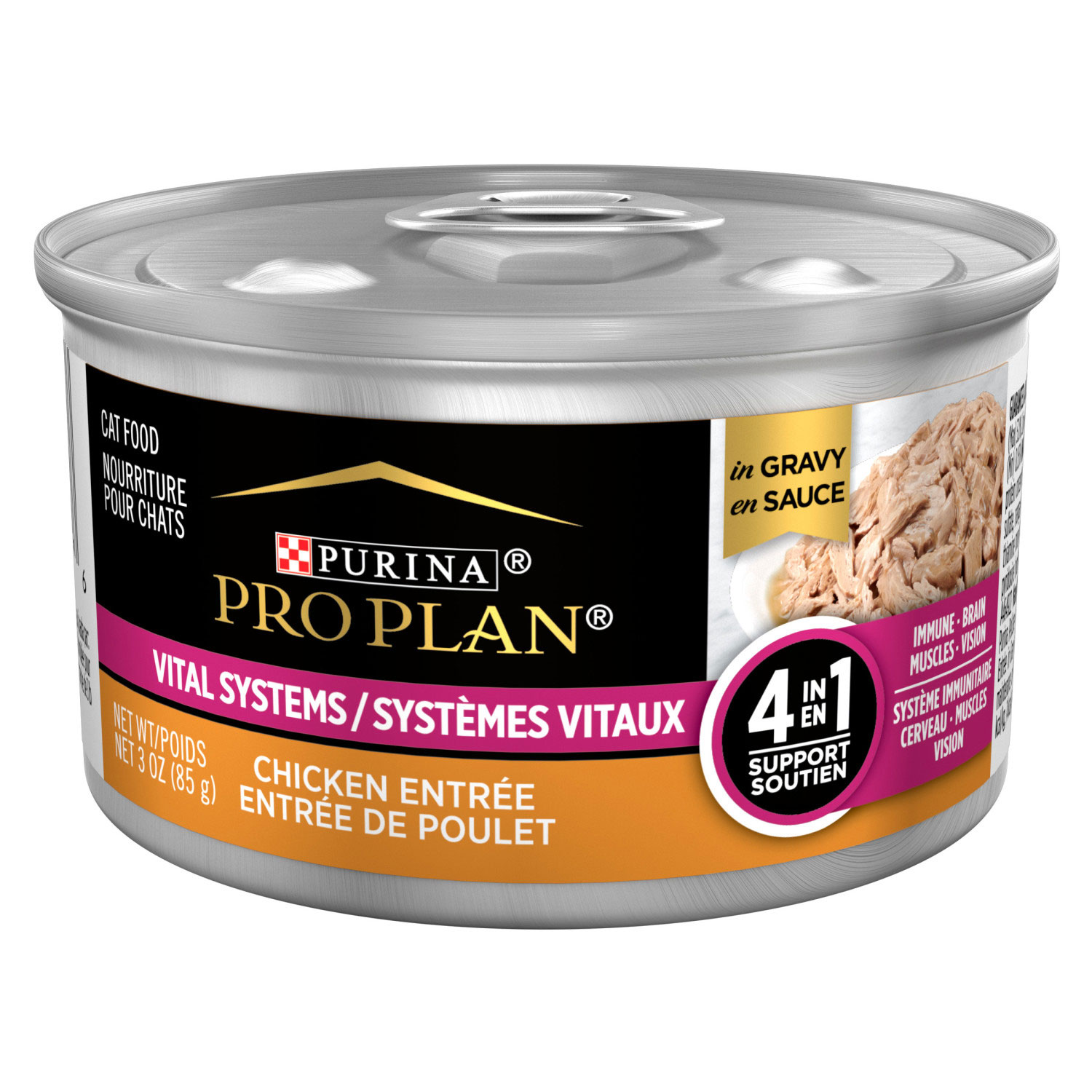 Vital Systems Chicken Entrée in Gravy for Adult Cats, 85 g Pro Plan ...