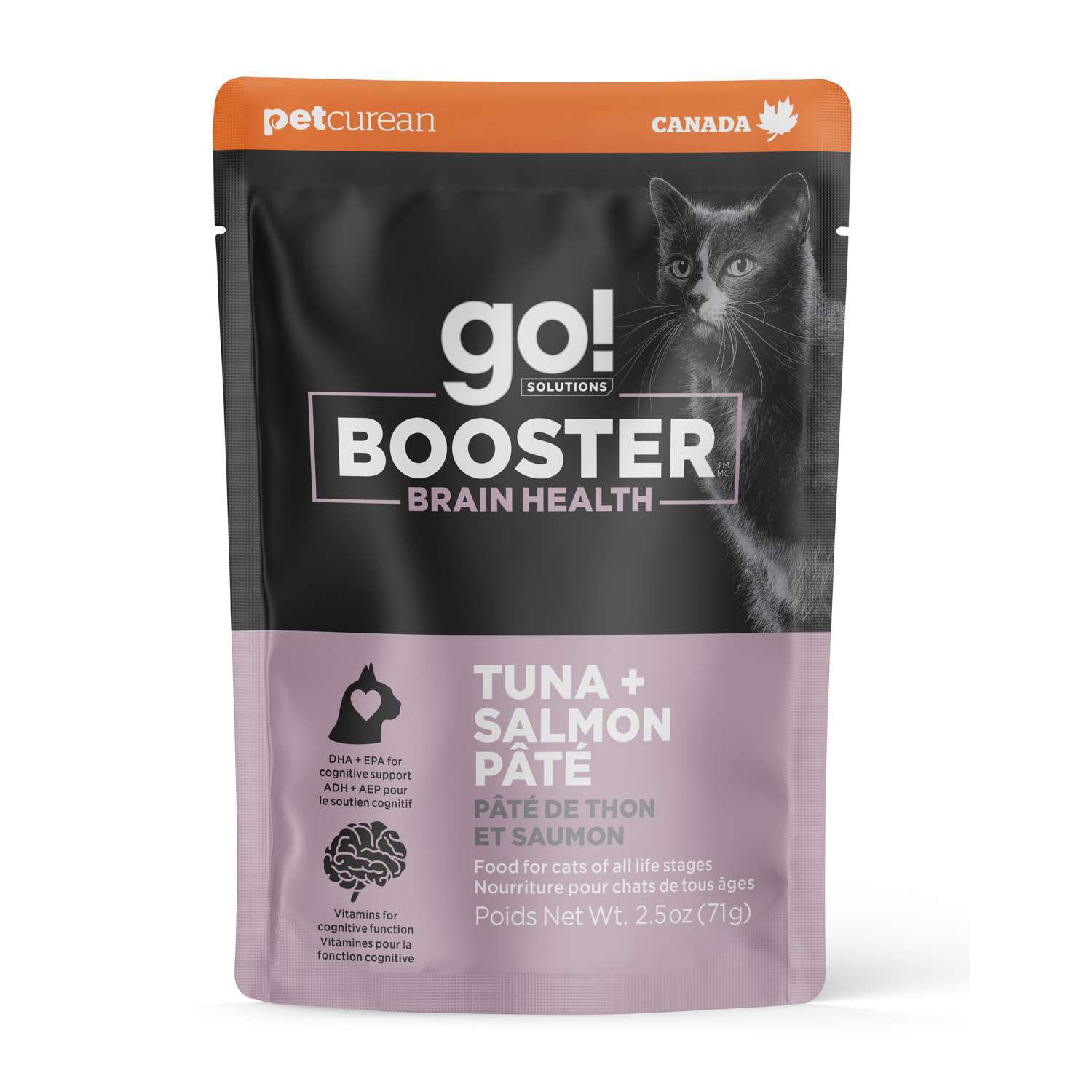 Booster Brain Health Tuna and Salmon Pâté for Cats, 71 g Go! Solutions ...