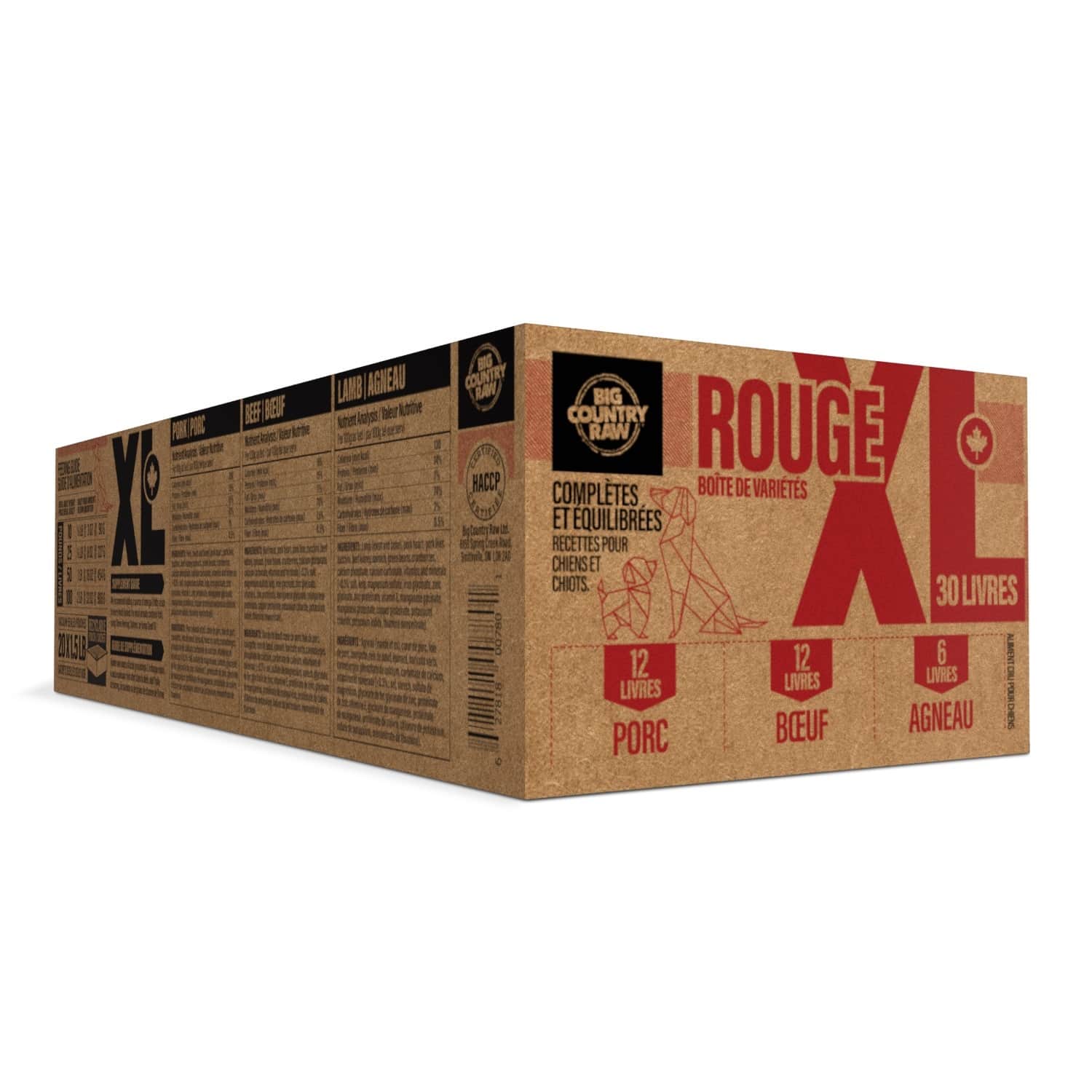 XL Red Variety Box, 30 lb Big Country Raw | Mondou