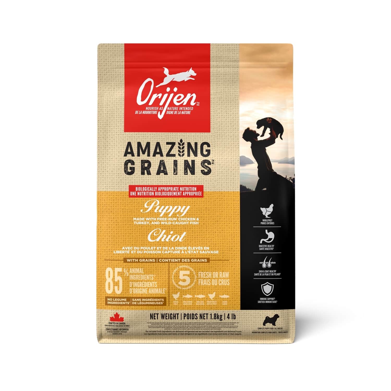 Amazing Grains Dry Food for Puppies, 1.8 kg Orijen | Mondou