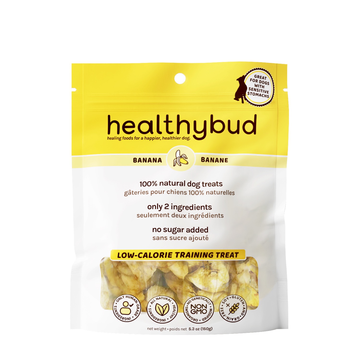 Human-Grade Banana Crisps for Dogs Healthybud | Mondou